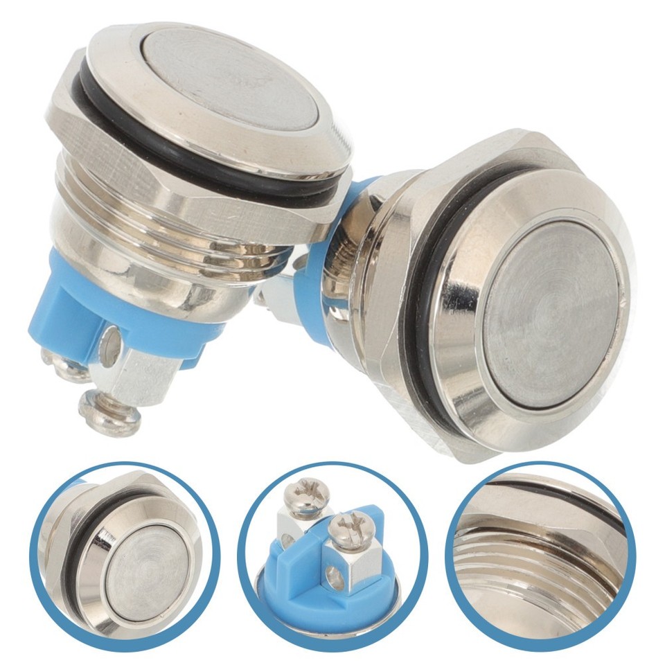 2 PCS Door Bell Ringer Button Metal Doorbell Push Garage Buttons | eBay ...