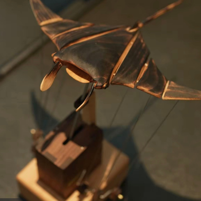 Handcrafted Wooden Manta Ray | Wooden Kinetic Sculpture | Mechanical ...