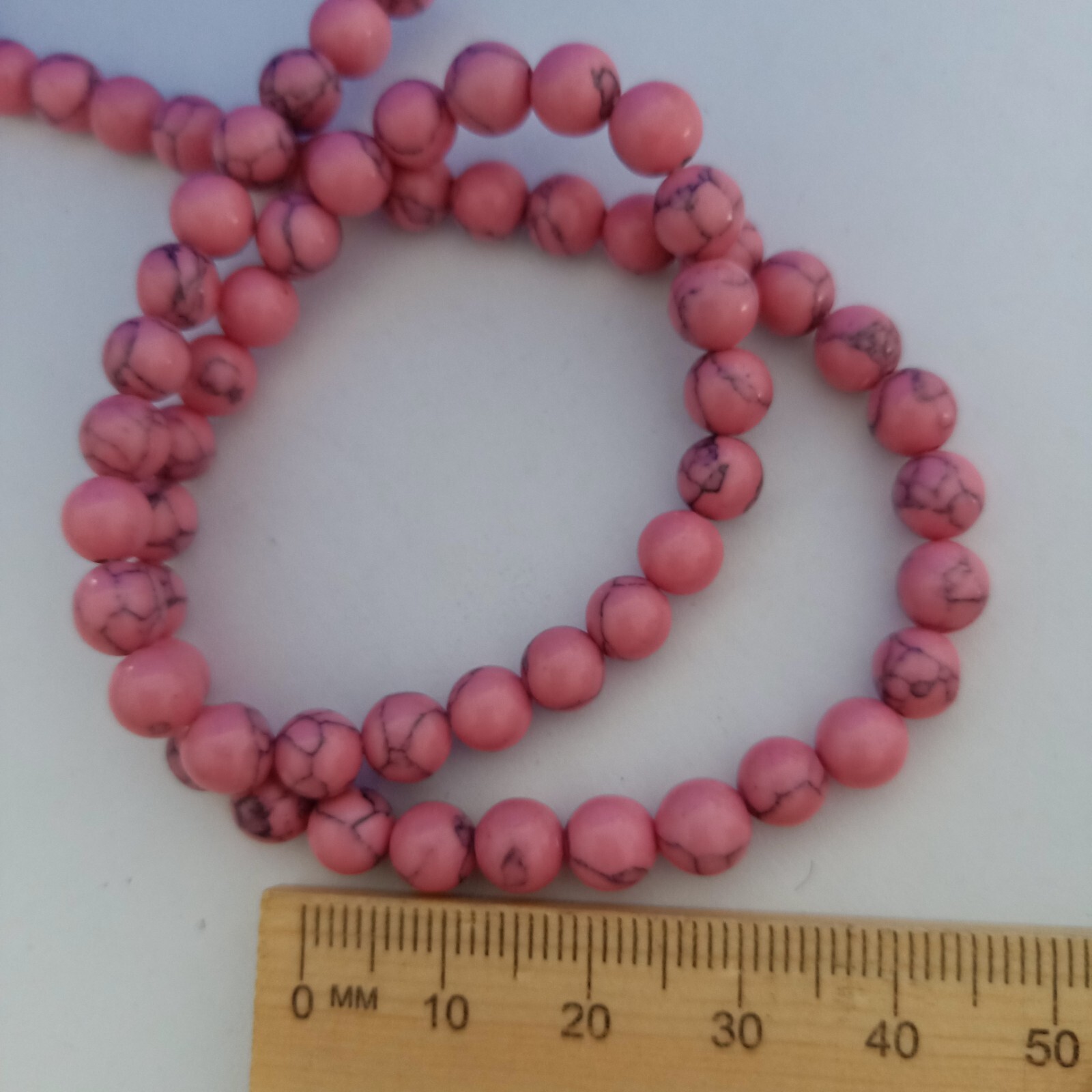 60pcs 6mm Round Pink Turquoise Stone Beads Synthetic AUS Free Postage P ...