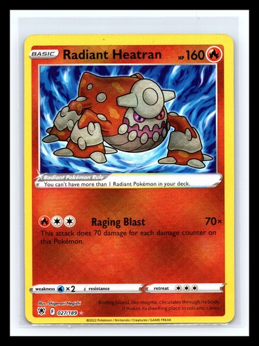 💥 Radiant Heatran HOLO 027/189 Astral Radiance Radiant Rare Pokémon TCG ...