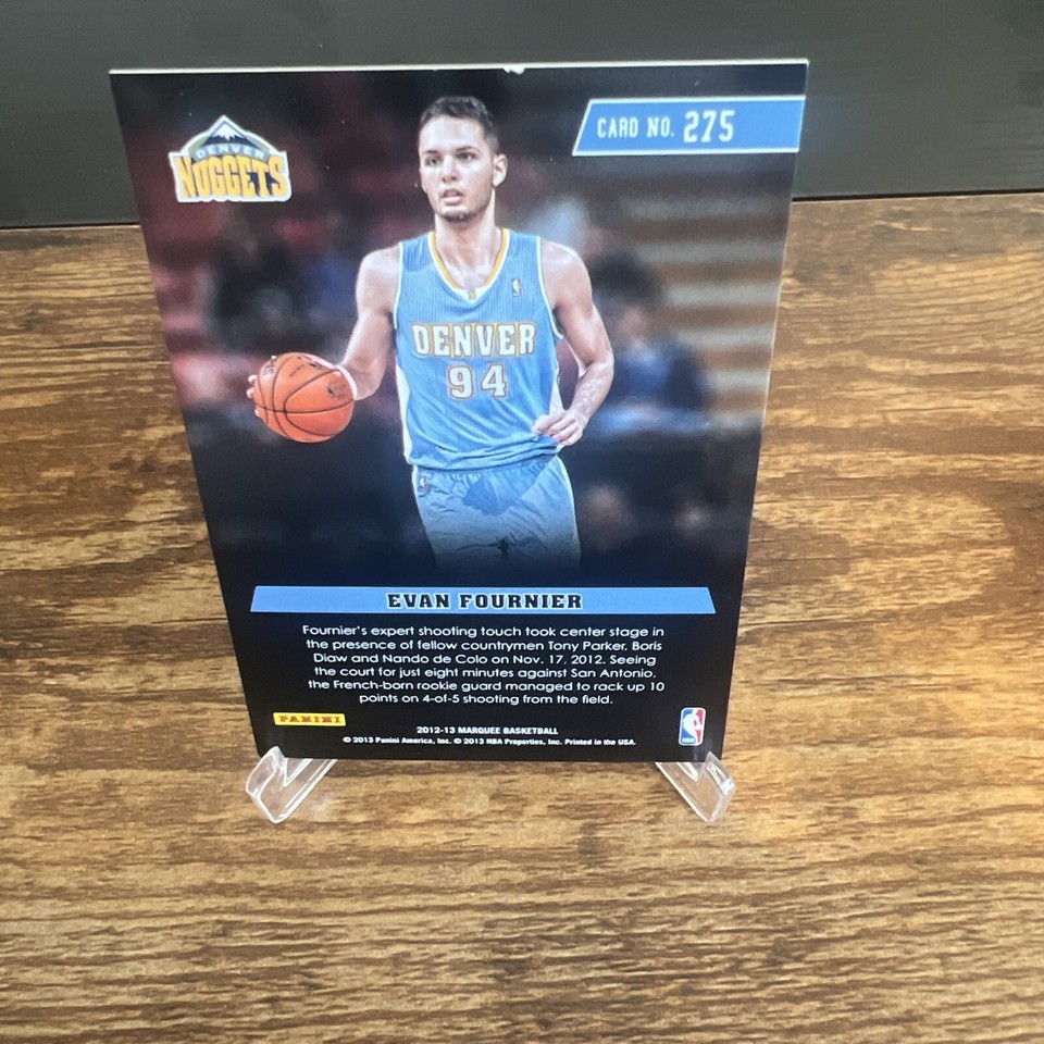 2012-13 Panini Marquee Evan Fournier Rookie Card RC #275 Denver Nuggets ...