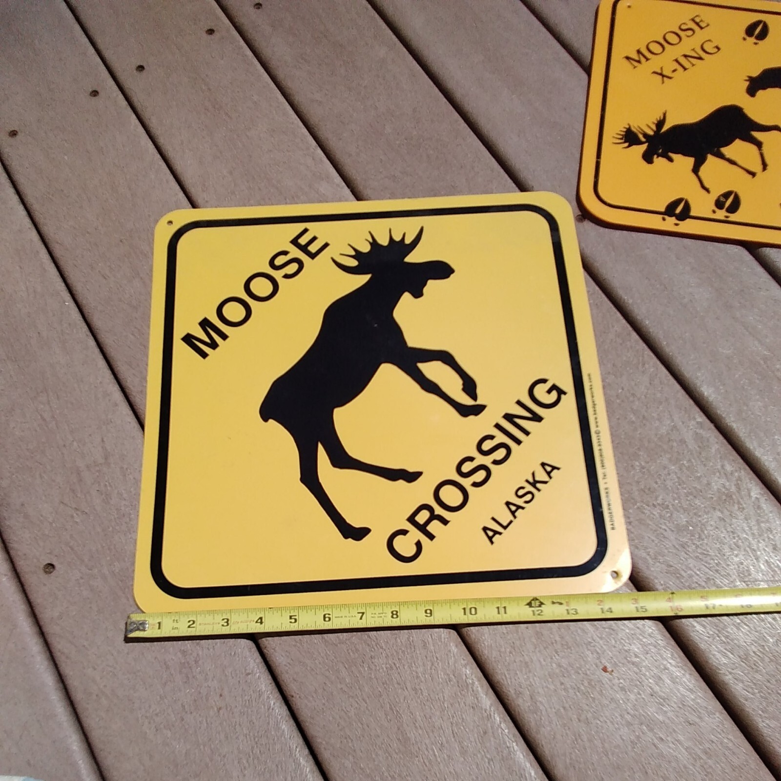 Caution Moose Crossing Animal Xing Road Notice Novelty Signs 2 lot | eBay