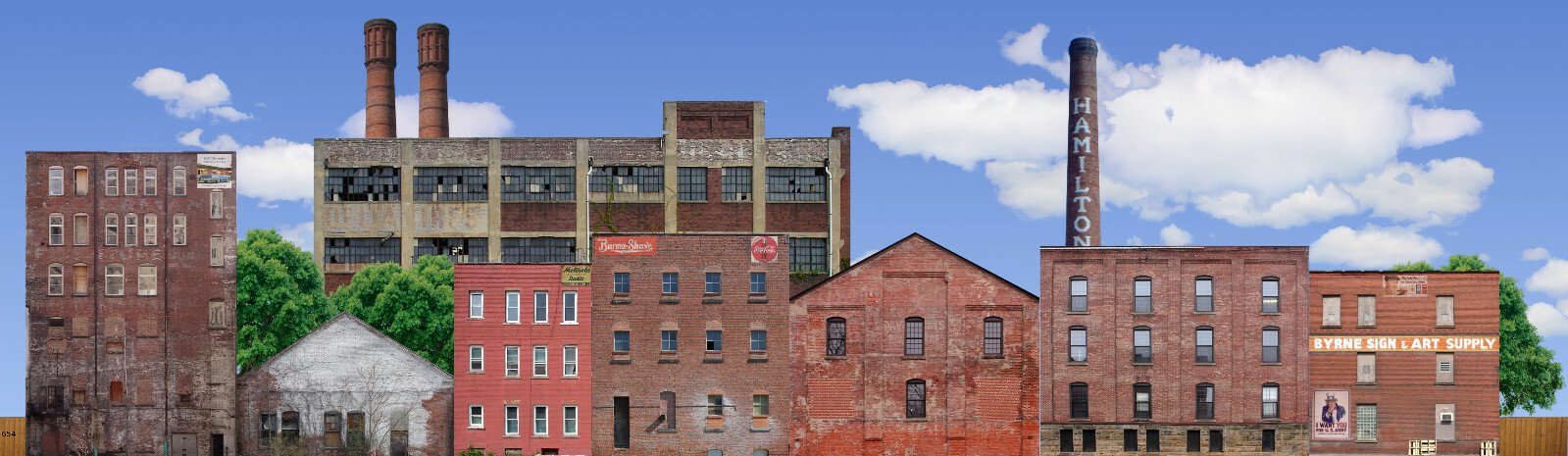 TRACKSIDE BACKDROP #654 Commercial backs O Scale | eBay