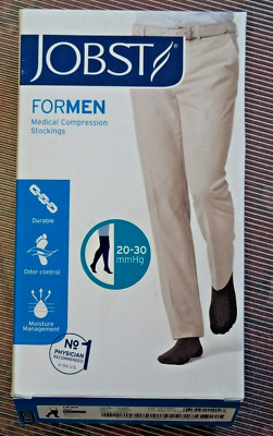 Jobst For Men BLACK 20-30 Medium THIGH HIGH Compression Stockings NEW ...