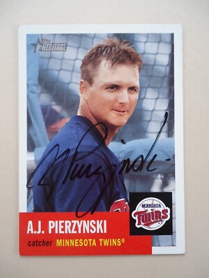A.J. Pierzynski - 2002 Topps Heritage Autographed Baseball card #342 ...