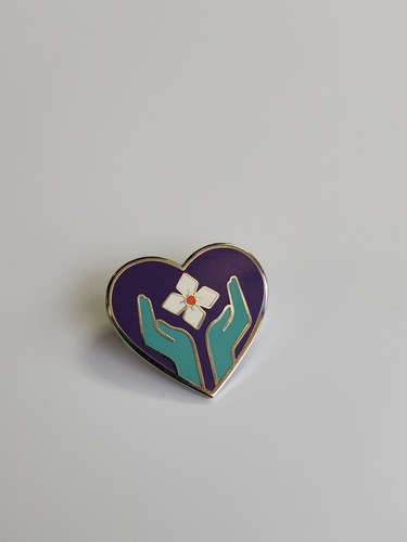 Hands Holding Flower Heart Lapel Pin | eBay
