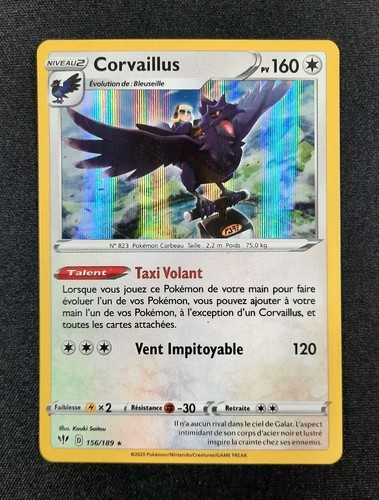 Carte Pokémon : Corvaillus Holo Miscenter 2020 Ténèbres Embrasés 156/ ...