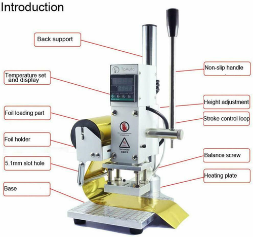 10*13CM Digital Hot Foil Stamping Machine Leather Press Logo Printing ...