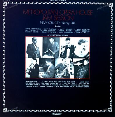 Various - Metropolitan Opera House Jam Session, New York January 1944 LP . | eBay