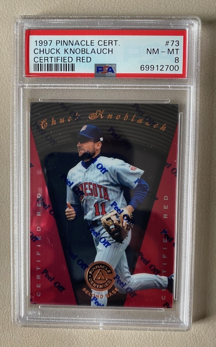 1997 Pinnacle Certified Red, Chuck Knoblauch # 73, PSA Graded: Near ...