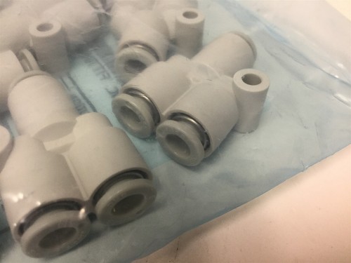 Lot of 10 New SMC KQ2U06-00 One-Touch Union Y Fittings, Tubing Diameter ...