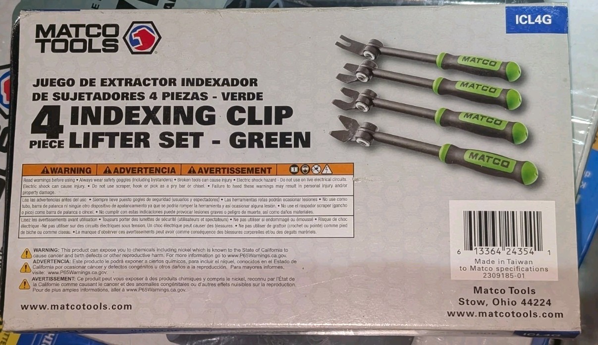 Matco Tools ICL4B 4 Piece Indexing Clip Lifter Set - Blue | eBay