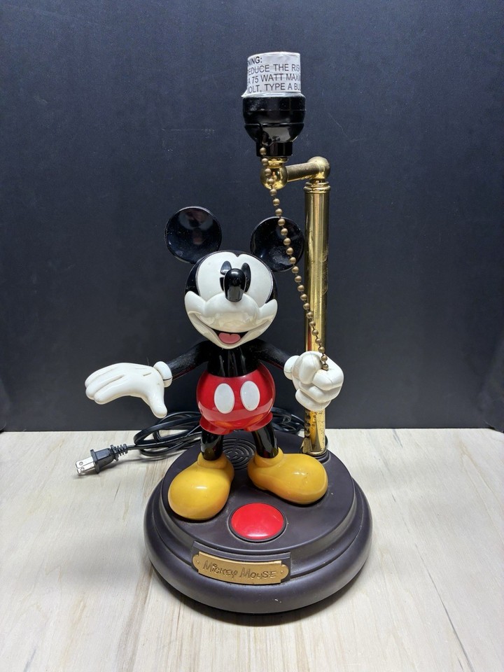 *READ* Disney Mickey Mouse Animated Talking Table Lamp Vintage | eBay