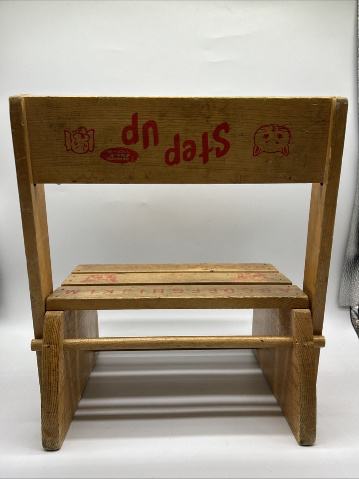 Sit Down Step Up Stool Chair DEKTO Wooden Toys Animal Alphabet Theme ...