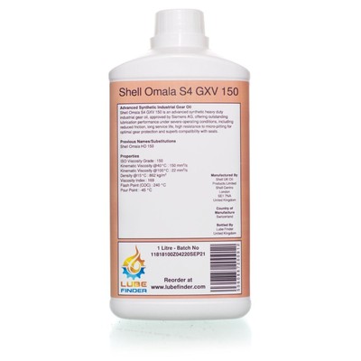 1L Shell Omala S4 GXV 150 (Omala HD) ISO VG 150 Synthetic Gear Oil | eBay
