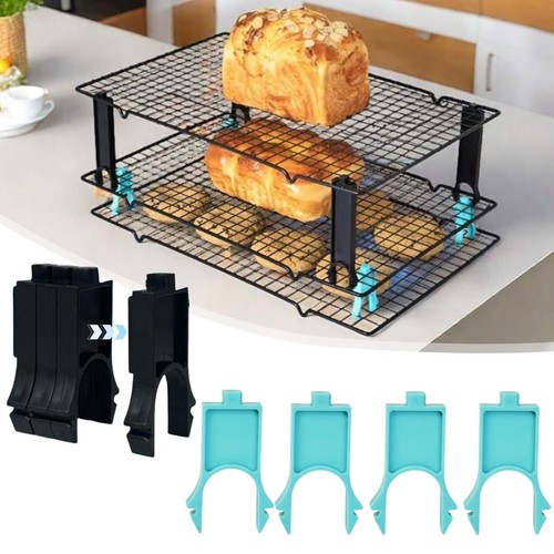 Pack Of 4 Wire Rack Stacker Baking Organizer With Space-Saving Ease ...