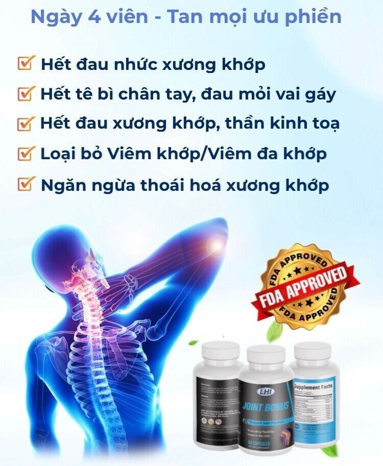 Joint Bonus Điều Trị Xương Khớp (100% Sản Phẩm Chính Hãng USA) 1 Bottle ...