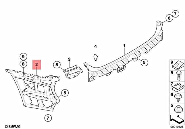 Genuine BMW E90 316i 318d 318i 320d Guide For Bumper Side Right ...