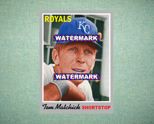 Tom Matchick Kansas City Royals 1970 Style Custom Baseball Art Card | eBay