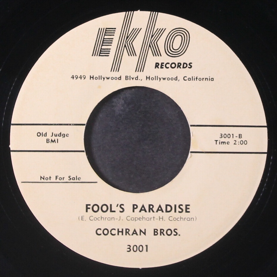 COCHRAN BROTHERS: tired and sleepy / fool's paradise EKKO 7" Single 45 ...