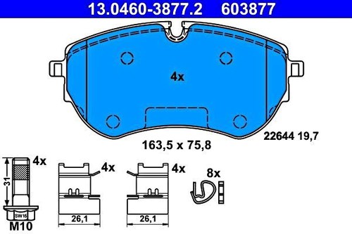 ATE Disc Brake Pad Set For VW Amarok Platform/Chassis 2H6698151A | eBay