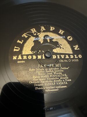 CZECH 12” Ultraphon 78 RPM Rudolf Vasata - Jak Je Mi 14355 E Marie ...