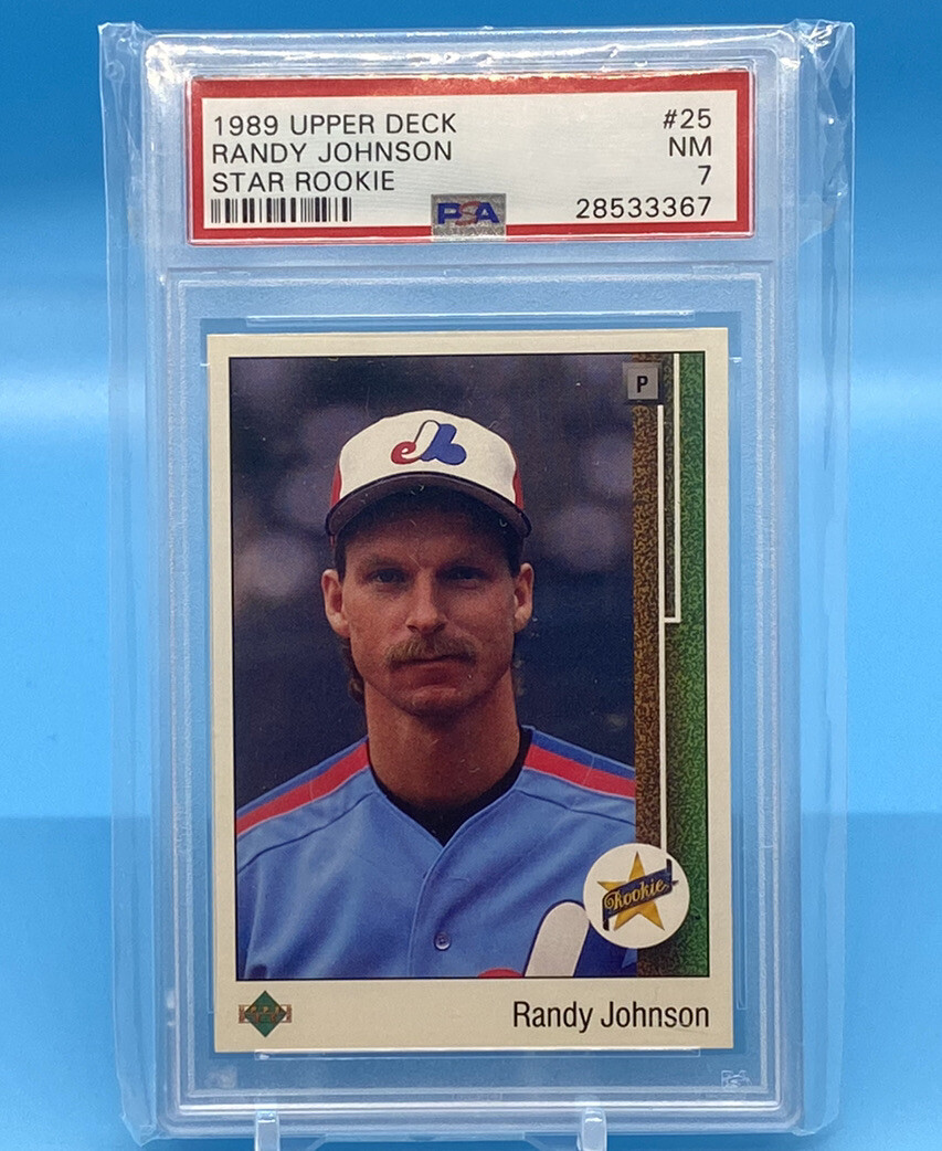 1989 Upper Deck Randy Johnson Expos #25 Rookie Baseball Card PSA 7 Poss ...