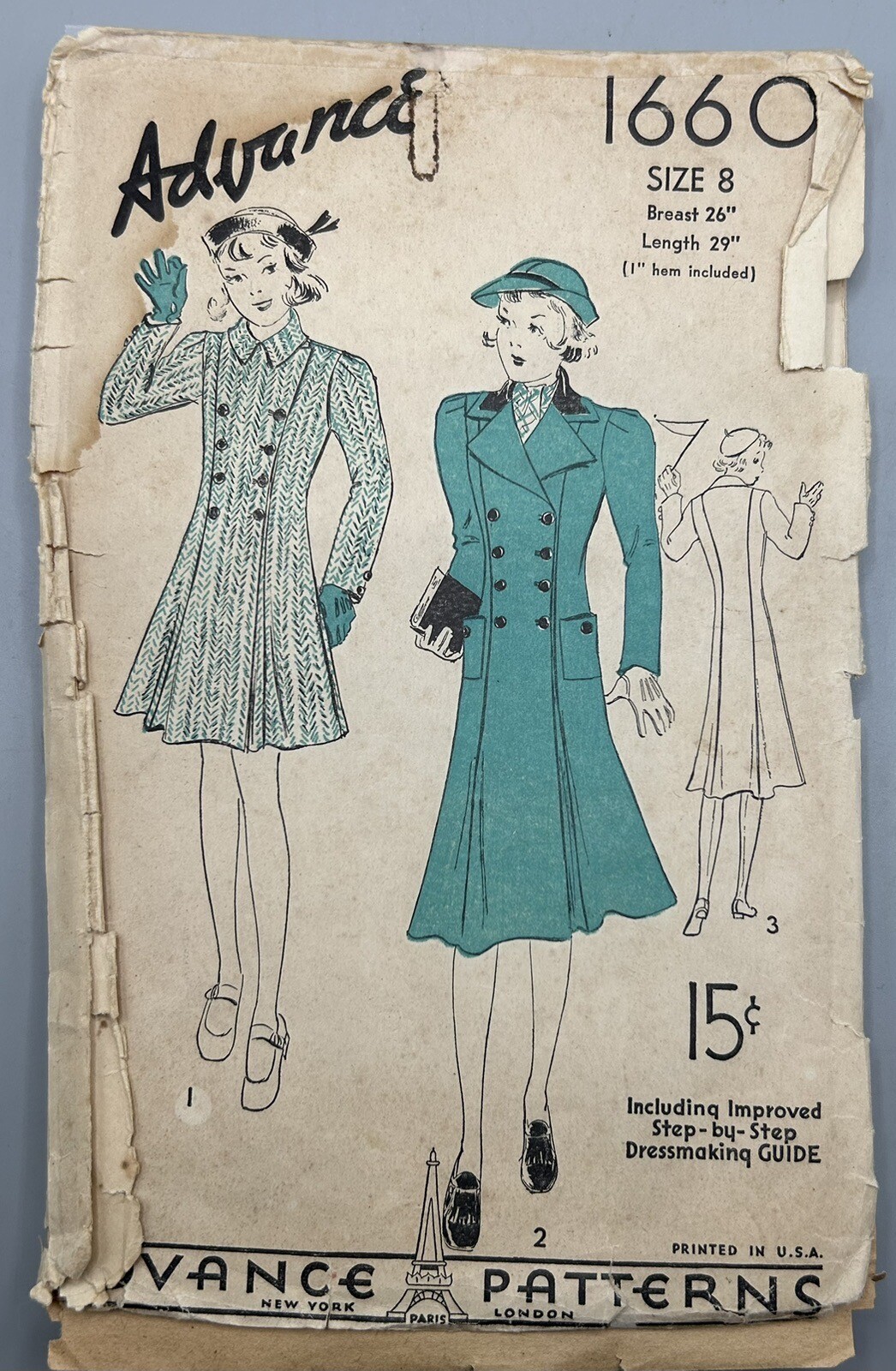 7 ADVANCE Sewing Patterns 1930s to 50s ~ #1660, 7904, 4894, 6934, 9424 ...