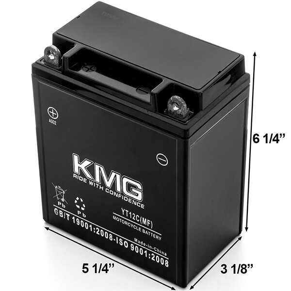 12V KMG YT12C Sealed Maintenance Free Battery Powersport Motorcycle ...