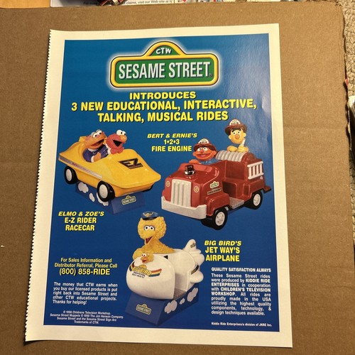 Elmo Bert Ernie, big bird Sesame Street kiddie rides game ARCADE GAME ...