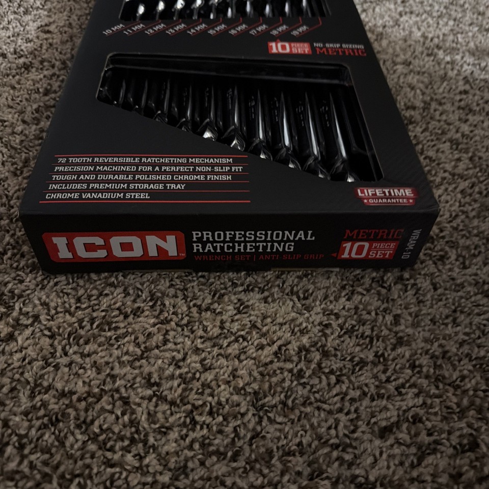 Icon WRAM-10 Professional Metric Ratcheting Wrench Set 64840 WRAM-10 ...