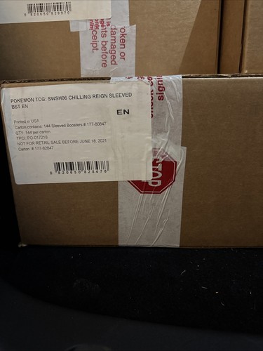 Sealed Pokemon Sword & Shield 144x Chilling Reign Sleeved Booster Pack ...