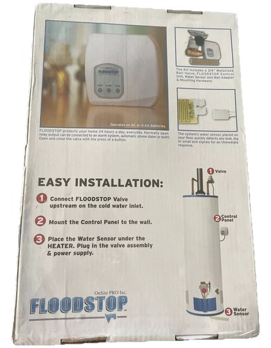 Water Heater Onsite Pro- 1" Floodstop V4 Model#FS1NPT New-Sealed | eBay