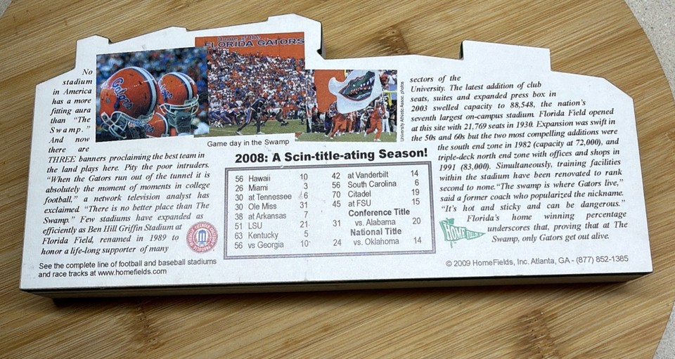 Home Fields 2009 Florida Gator’ S The Swamp Stadium Replica Shelf ...