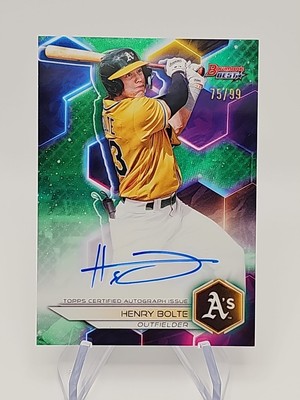 Henry Bolte /99 Autograph Green Refractor Rookie 2023 Bowmans Best A's ...