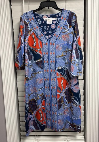 Gretchen Scott Jersey Split Neck Dress - Bordertown-Ditto Size L | eBay