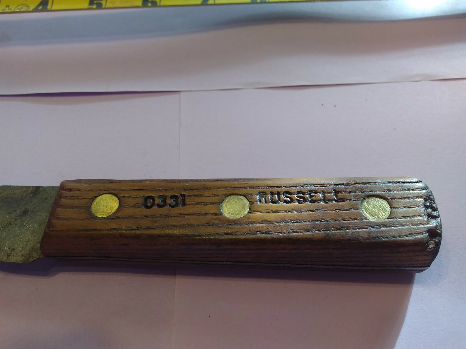 Vintage RUSSELL Knife 0331 Hi-Carbon Steel 5.5" Blade, With Hickory ...