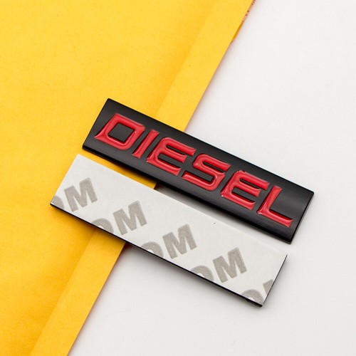 2Pcs Black & Red Metal DIESEL Emblem Turbo Car Fender Trunk Badge ...
