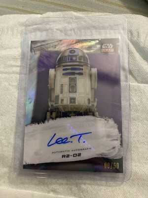 2022 TOPPS CHROME STAR WARS GALAXY R2-D2 PURPLE AUTO #09/50 R2-D2 GA-LT ...
