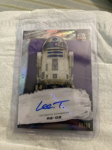 2022 TOPPS CHROME STAR WARS GALAXY R2-D2 PURPLE AUTO #09/50 R2-D2 GA-LT ...