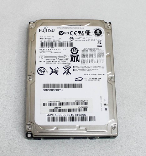MHX2250BT Fujitsu Hard Drive 250GB 4200RPM Sata 2.5 "GRADE A" | eBay ...