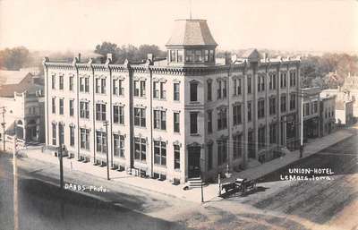 LeMars Iowa Union Hotel Real Photo Antique Postcard J48707 | eBay
