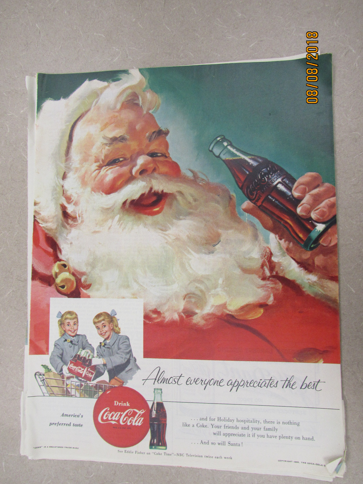 1955 Vintage Original Coca Cola Coke Soda Magazine Ad Santa Appreciates ...
