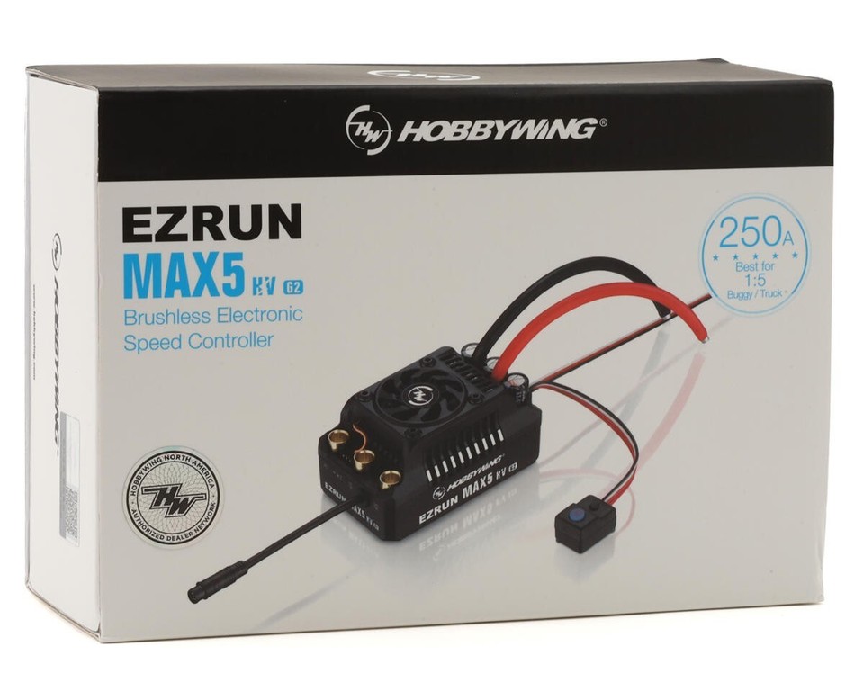 Hobbywing EZRun MAX5 G2 1/5 Scale WP Brushless ESC 250A 6-12S ...