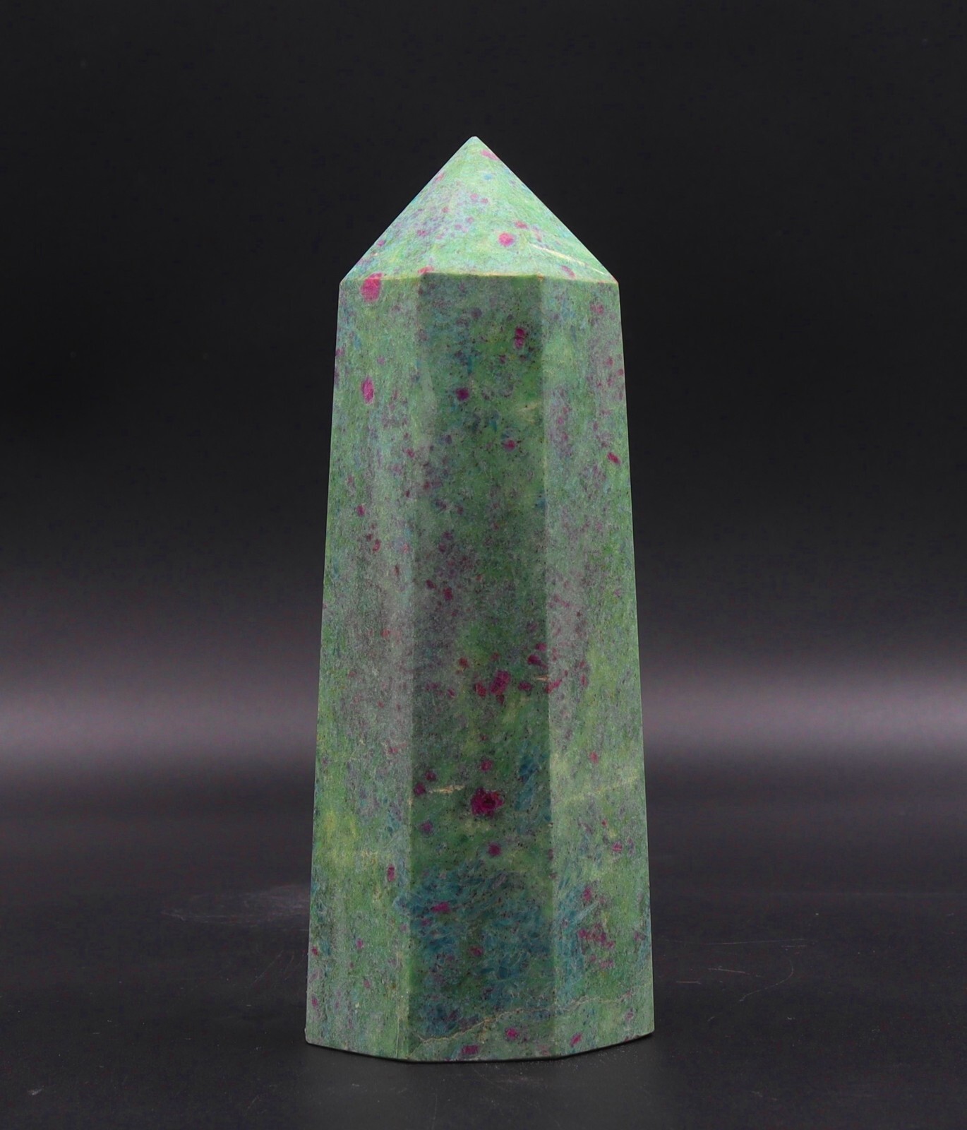 140MM Pink Ruby In Fuchsite Tower Crystal Healing Gemstone 8 Faceted ...