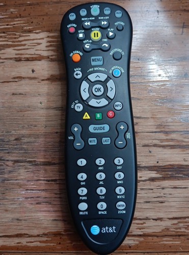 AT&T U-verse S10-S3 Standard Universal TV Remote Control DVR Black Pre ...