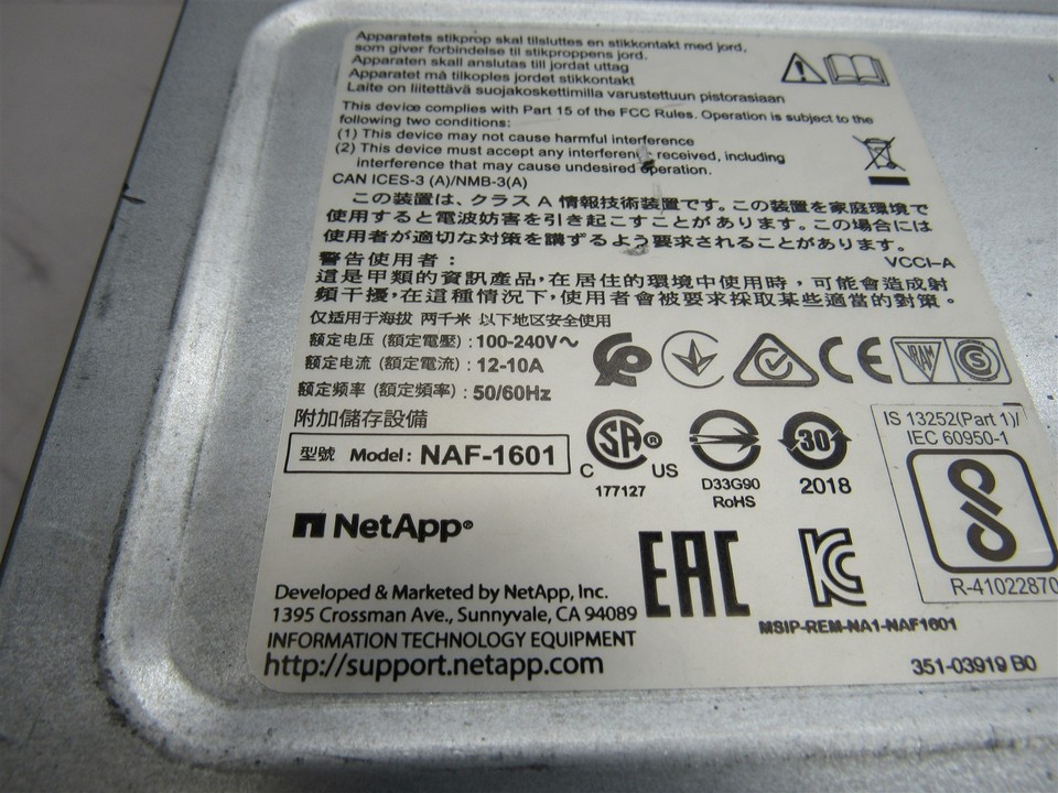 Netapp FAS8200 Filer Head Unit Storage Controller 2x 111-02494 256GB ...