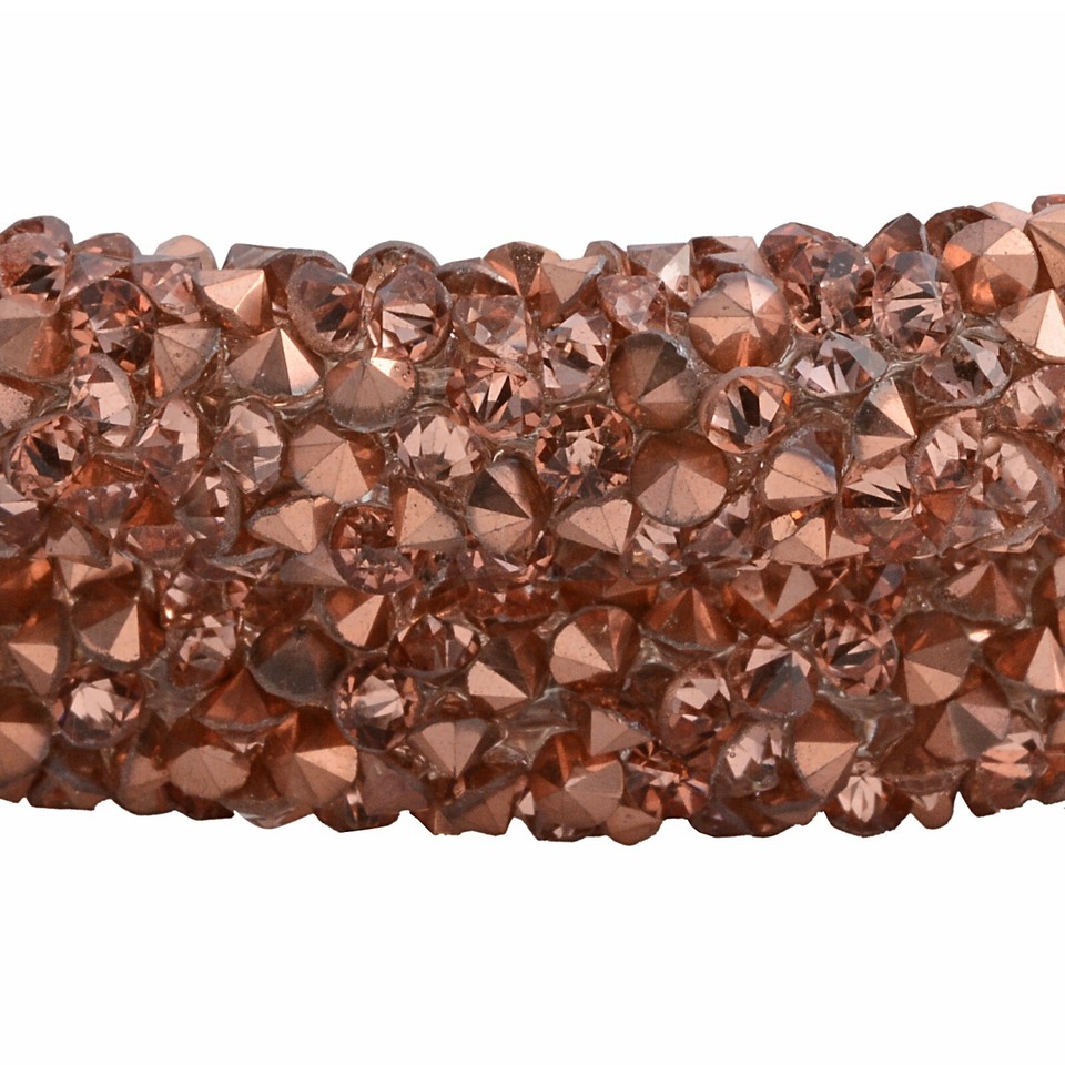 Champagne Color Austrian Crystal Silvertone Wrapped Bracelet (7.00 In ...