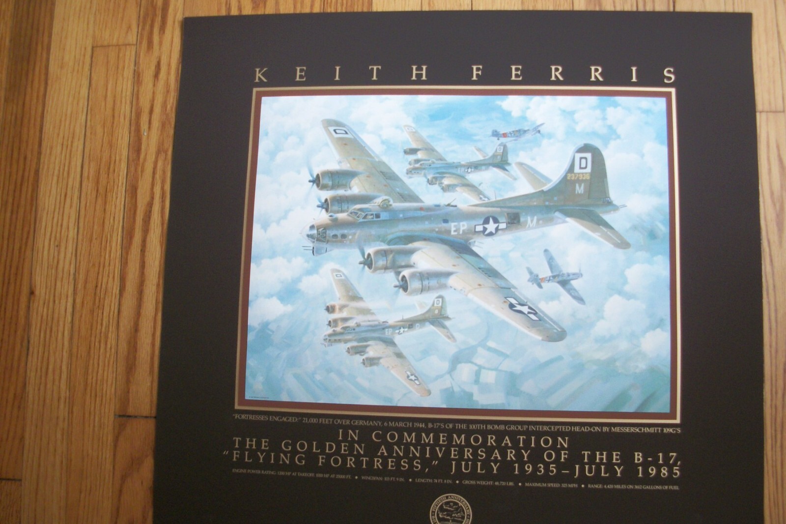 Keith Ferris "Fortresses Engaged" - The Golden Anniversary of the B-17 ...