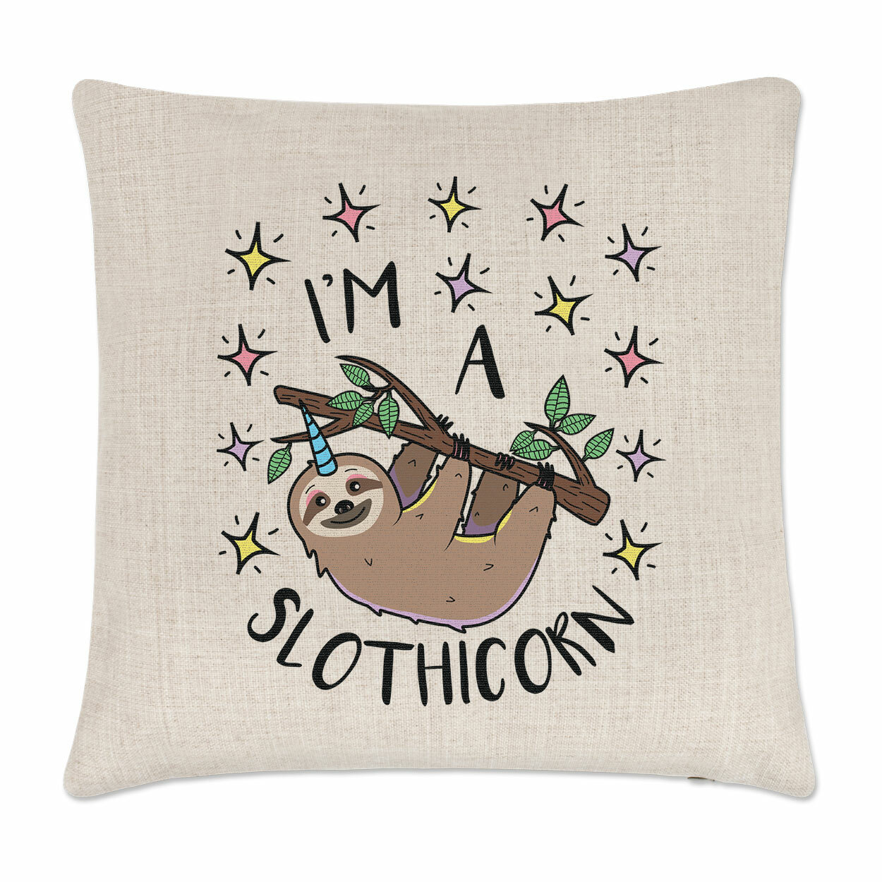 I'm A Slothicorn Cushion Cover Pillow Funny Sloth Unicorn Joke Animal ...